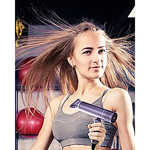 7MAGIC Foldable Hair Dryer, Powerful Ionic Blow Dryer for Fast Drying, Travel Hair Blow Dryer with Storage Bag, Lightweight Portable Hairdryer for Women, Cold/2 Heating/2 Speed Settings, Purple