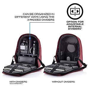 XDDesign Bobby Hero 16 Liter Anti Theft Laptop Backpack, Padded 15.6" Laptop Sleeve, Recycled Material, Water Repellent, USB Charging Port, Travel Carry on Flight Approved for Men&Women