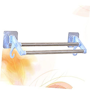 Towel Shelf Door Hanging Bathroom Tissue Holder Towel Rack Wall Mounted Black Towel Holder Black Towel Bar Traceless Towel Rack Practical Towel Rack Traceless Towel Shelf