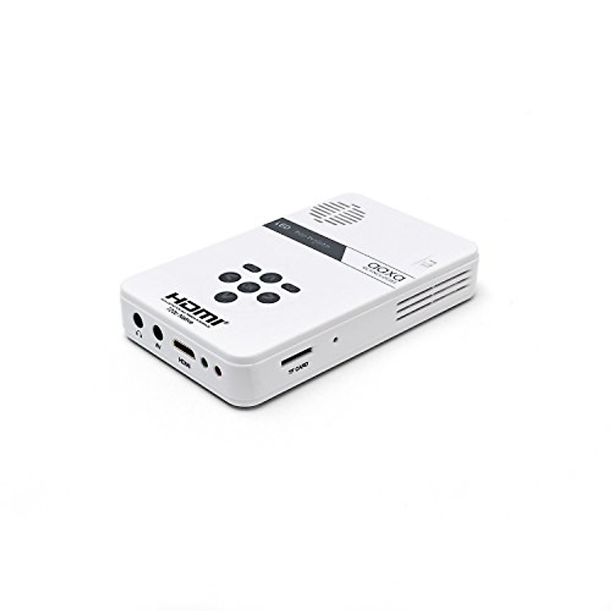 AAXA LED Pico Micro Video Projector - mini-HDMI input, built-in Media Player & Speakers, 3.5mm Aux Out, Micro SD/USB readers and 80 Min Lithium-Ion Battery (Renewed)