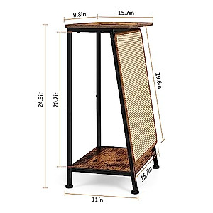 Modern End Table with Cat Bed, Cat Scratching Post Wood Cat Furniture Table Side Table with Small Cat House Cat Bed Table with Replaceable Sisal Scratch Scratching Pad Mat for Living Room Bedroom