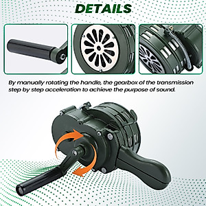 MAOPINER Handheld Air Raid Siren, 110db Hand Loud Crank Operated Air Raid Siren Home Self Protection Security Alarm Siren Aluminum Alloy Crank, Hand Crank Siren