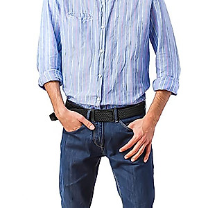 FAIRWIN Elastic Braided Stretch Mens Golf Casual Jeans Belts Woven 1 3/8" Nylon Work Belts for Men Pants Shorts