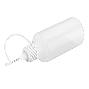 12 Pcs 1 Ounce Needle Tip Glue Bottle 30ml Plastic Dropper Bottles for Small Gluing Projects, Paper Quilling DIY Craft, Acrylic Painting, White Lid
