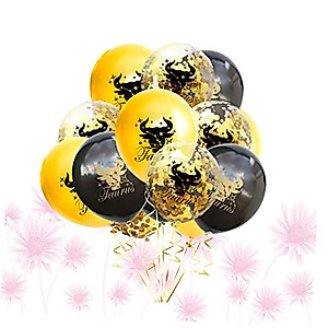 Totority 15pcs Black Garland Gold Ballons Wedding Arch Decor Party Decorations Birthday Balloons Festival Balloons Champagne Birthday Pen Sagittarius Confetti Child Gold Garland