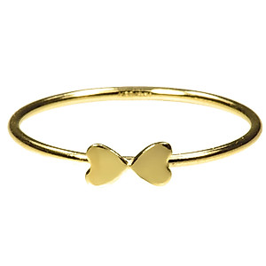 uGems 14K Gold Filled Double Heart Stacking Rings Size 7