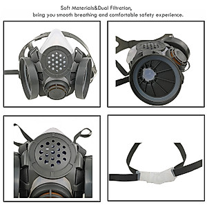 SYINE Safety Mask Industrial Gas Spray Paint Dustproof Breathing Respirator Mask,Medium,1 Set