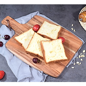 AMPSEVEN Large Acacia Wood Cutting Board with Handle - Wooden Chopping Board Charcuterie Board for Meat Vegetables Fruits Cheese Serving Kitchen Decor Countertop (15.7" x 10.6”)