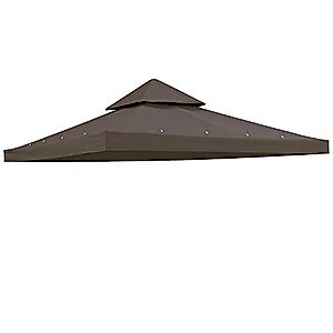 Yescom 10'x10' Gazebo Top Replacement for 2 Tier Outdoor Canopy Cover Patio Garden Yard Coffee Liqueur Y00210T10