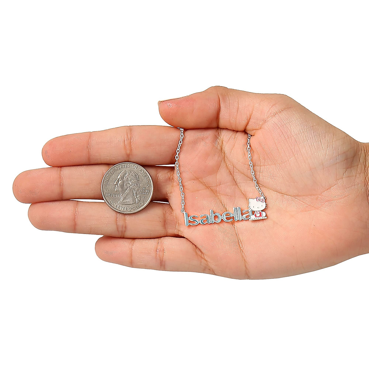 Sanrio Hello Kitty Personalized Name Necklace 18" - Sterling Silver Personalized Hello Kitty Necklace Officially Licensed