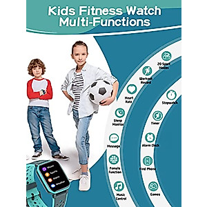 DIGEEHOT Kids Fitness Tracker Watch with Games for Boys Girls Age 6-16, IP68 Waterproof Kids Smart Watch 20 Sport Modes, Pedometers, Alarm Clock, Sleep Tracking, Toy Gifts for Kids