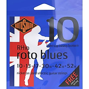 Rotosound RH10 Nickel Light Top/Heavy Bottom Electric Guitar Strings (10 13 17 30 42 52)