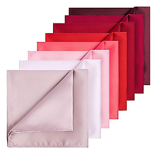 KissTies Rosy Pink Pocket Square Mens Satin Handkerchief + Gift Box