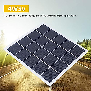 Filmena Romantic PresentSolar Panel Solar, Solar Panel Module 4W 5V Portable Outdoor Solar Battery Panel, 3.7V Battery Garden Light Solar Laminated Board, for Exploring Outdoor Camping