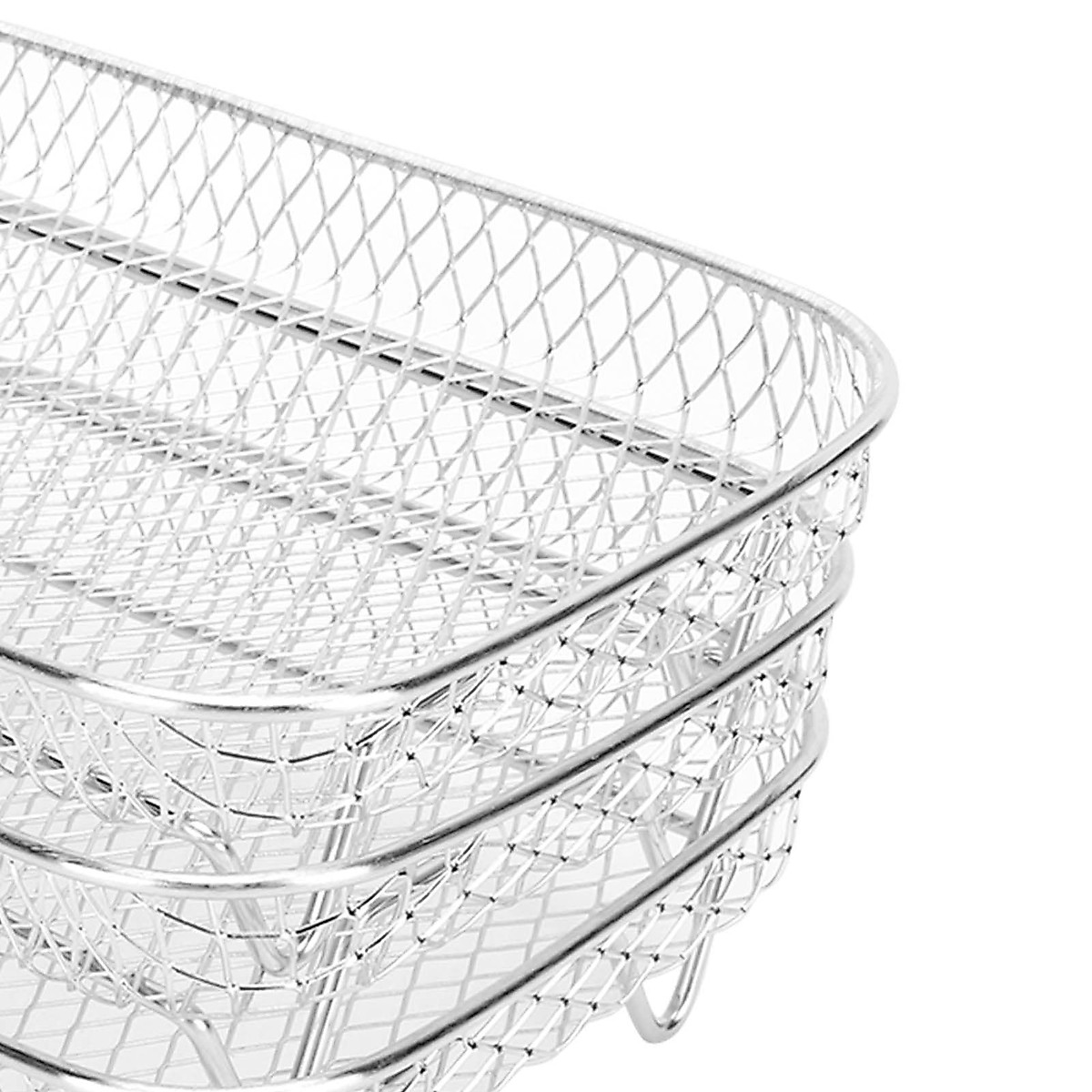 Tnfeeon 3 Layer Fryer Grilling Rack, Stainless Steel Stackable Cooling Rack for Baking Cooking Grilling
