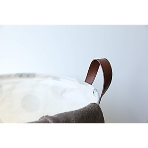 N / A Gezitrend 19" Waterproof Laundry Hamper -(8 Colors) with Durable Leather Handle, Laundry Basket, Canvas Organizer Basket,Toy Bins, Gift Baskets, Baby Hamper, Shopping Bag (Black pin Stripe)