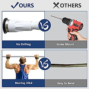 Closet Rod for Hanging Clothes,31 to 46 Inch Adjustable Heavy Duty White Tension Rod for Wardrobes, Laundry Room, Shoe Cabinets