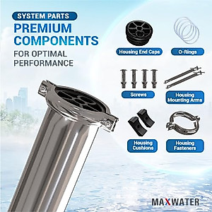 Max Water - Heavy Duty - Reverse Osmosis 4040 Membrane Housing - 4" x 40" good for industrial use - 4040 housing