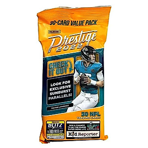 2022 Panini Prestige Football NFL Jumbo Fat Pack Lot of 2 Packs - 60 Trading Cards Total - 30 Cards per Pack