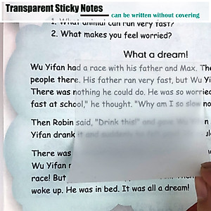 500 Sheets Transparent Sticky Notes Clear Sticky Notes Pads, Clear Post it Notes Translucent Sticky Notes Memo Message Reminder for Reading, Studying, Page Marker, Bookmarks, Home, Office, School