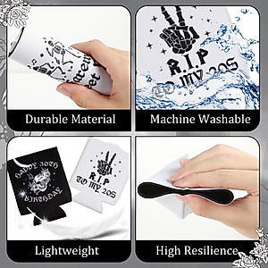 16PCS Gothic 30th Birthday Party Can Sleeves Death to My 20s Can Cooler Party Supplies RIP Cheer Youth Bachelorette Beverage Sleeves Favor for Birthday Bachelorette Party Halloween Party Decorations