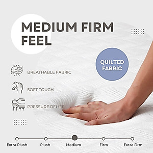 L’Baiet 10” Gel Memory Foam Mattress, Full Size/Bed in a Box/Medium Firm/Breathable Cooling-Gel Comfort Technology/Pressure Relief/Comfy Support/Soft Fabric Cover/CertiPUR-US Certified