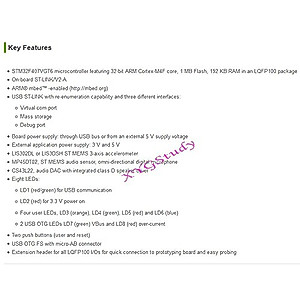 XYGStudy STM32F407G-DISC1 STM32F4DISCOVERY Discovery ARM Cortex-M4F Development Board Kit with MCU ST STM32 STM32F4 STM32F407 STM32F407VGT6 Embedded ST-Link/V2 -A Debugger