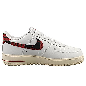 Nike Men's Air Force 1 Lv8 Basketball Shoes, White/University Red-stadium Green, 12