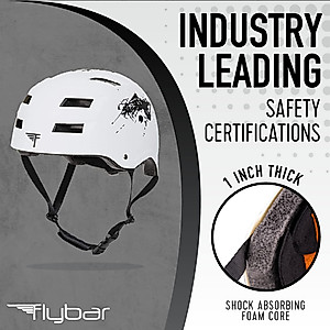 Flybar Bike Helmet- Multi Sport Dual Certified Adjustable Dial, Skateboard Helmet, Roller Skating, Pogo, Electric Scooter, Snowboard, Boys and Girls Kids- Adults Helmets (Splt,L-XL)