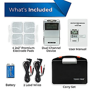 TENS 7000 Digital TENS Unit with Accessories - TENS Unit Muscle Stimulator for Back Pain Relief, General Pain Relief, Neck Pain, Sciatica Pain Relief, Nerve Pain Relief