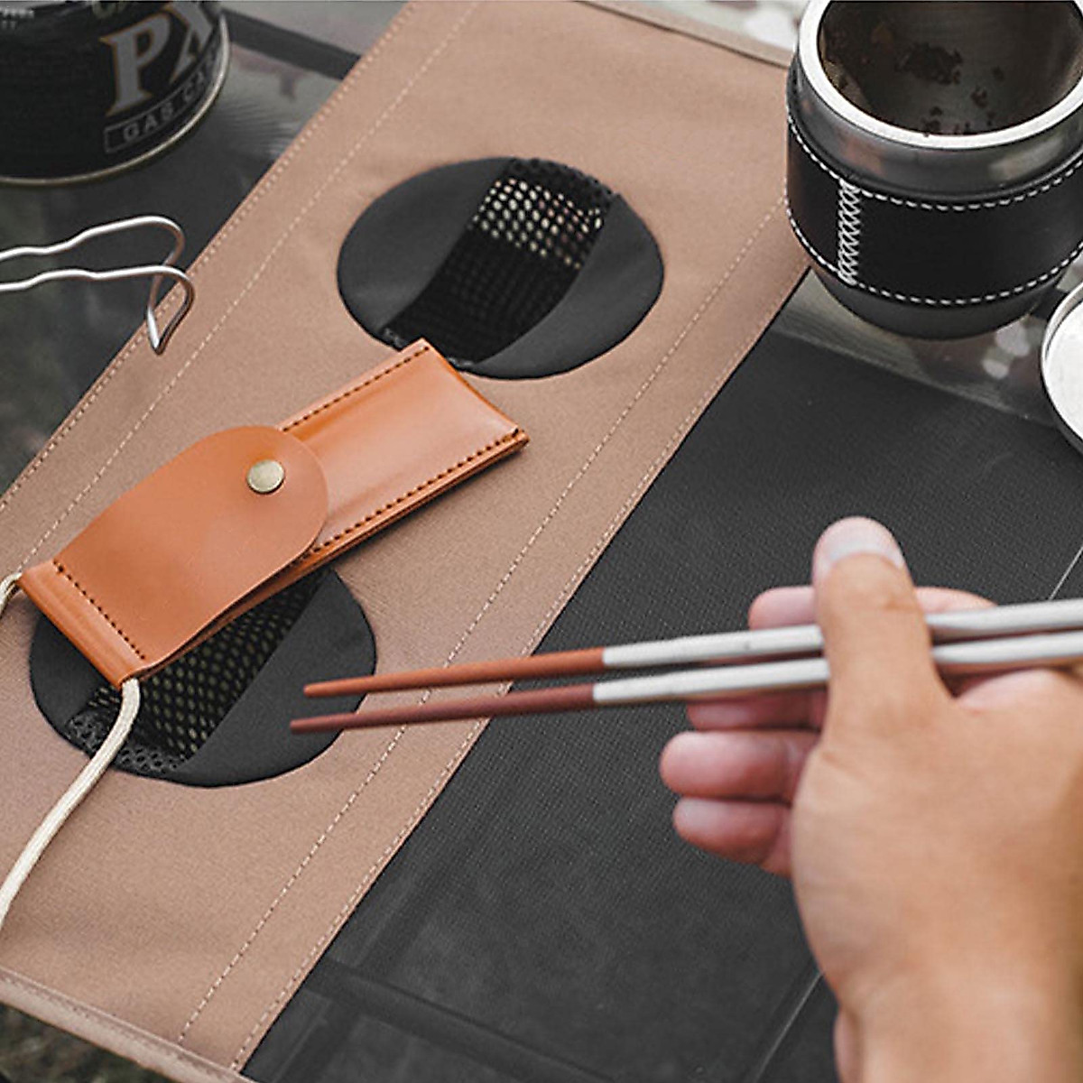 YTGER Reusable Chopsticks Foldable Chopsticks Travel Chopsticks Collapsible Chopsticks, Portable Chopsticks Wooden/Stainless Steel Portable Cutlery