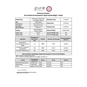 MicroActive CoQ10 Enhanced with MicroPQQ + Shilajit “Sustained Release” 60 Veg Caps | Convenient Once a Day Clinical Dose | 2 Month Supply | Vegan | Pharmaceutical Grade