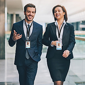 cobee Hard Plastic ID Badge Holder, 4PCS ID Credit Card Holder Heavy Duty Badge Holder Vertical Card Protector Colorful Card Case for Women Work Nurse Teacher (flowers)