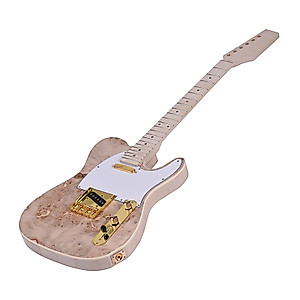 1 Set Completely DIY Unfinished Electric Guitar Kits Basswood Body Burl Surface DIY Guitar Kit