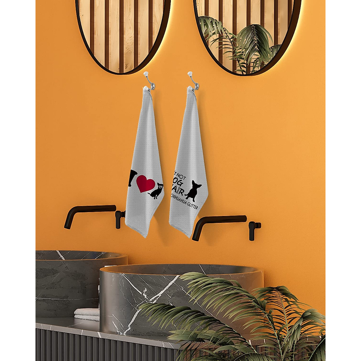 kunlisa Funny Chihuahua Dog Absorbent Kitchen Towels and Dishcloths 16×24 Inches Set of 4,Cute Chihuahua Lovers Gifts Hand Towel Dish Towel Tea Towel for Kitchen Bathroom Decor,Chihuahua Owners Gifts