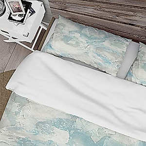 DesignQ Pale Blue Shade III Nautical & Coastal Duvet Cover Set, Blue Duvet Cover Set Queen, Cottage Bedding Set of 3 Pieces, All Season Nautical & Coastal Bedding Sets Queen