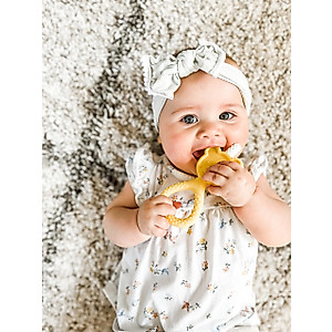 oogiebear 360˚ Teether - Safe Teething Toys for Babies 3 Months and Older | Soft Bristle Teddy Bear Silicone Teether | Super Soft BPA-Free Silicone Teether Toy - Yellow