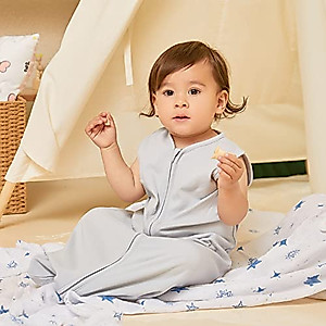 DaysU Cotton Baby Sleep Sack, Sleeveless Baby Sleeping Bag with Two-Way Zipper, Solid Color Baby Wearable Blanket for Newborn Baby Boys and Girls 18-24 Months, 1-Pack, Grey