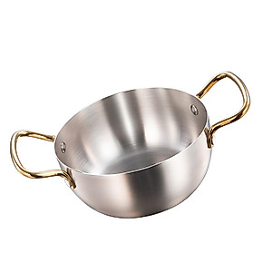 Ramen Pot, Stainless Steel Korean Ramen Cooking Pot Pasta Stockpot Korean Ramen Noodle Pot Fast Heating for Soup, Noodle, Pasta, Home and Outdoor(silver)