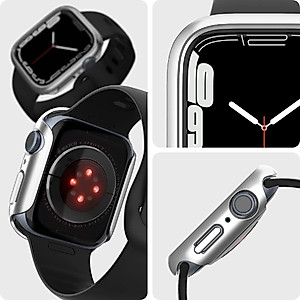Spigen Thin Fit Designed for Apple Watch Case Series 9/8/7 45mm Thin Hard PC Case - Graphite
