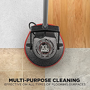 Oreck Commercial Orbiter Hard Floor Cleaner Machine ,Multi-Purpose Hardwood Wood Laminate Carpet Tile Concrete Grout Marble Floor Cleaning, 50-Foot Long Cord, ORB550MC, Gray/Red