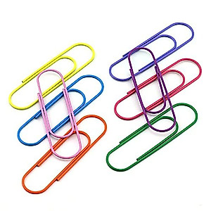 RuiLing 40-Pack 4 Inches Mega Large Paper Clips - 8 Colors Per Color 5pcs 100mm Cute Paper Needle Multicolor Bookmark,Office Supply Accessories