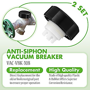 Cinnvoice 2 Set Vacuum Breaker Kit Replacement Valves Compatible with Vacvbkx1b Black Replacement Fit Traditional Anti Siphon Frost free Sillcock Valves Vacuum Breaker Outside Faucet Repair Kit