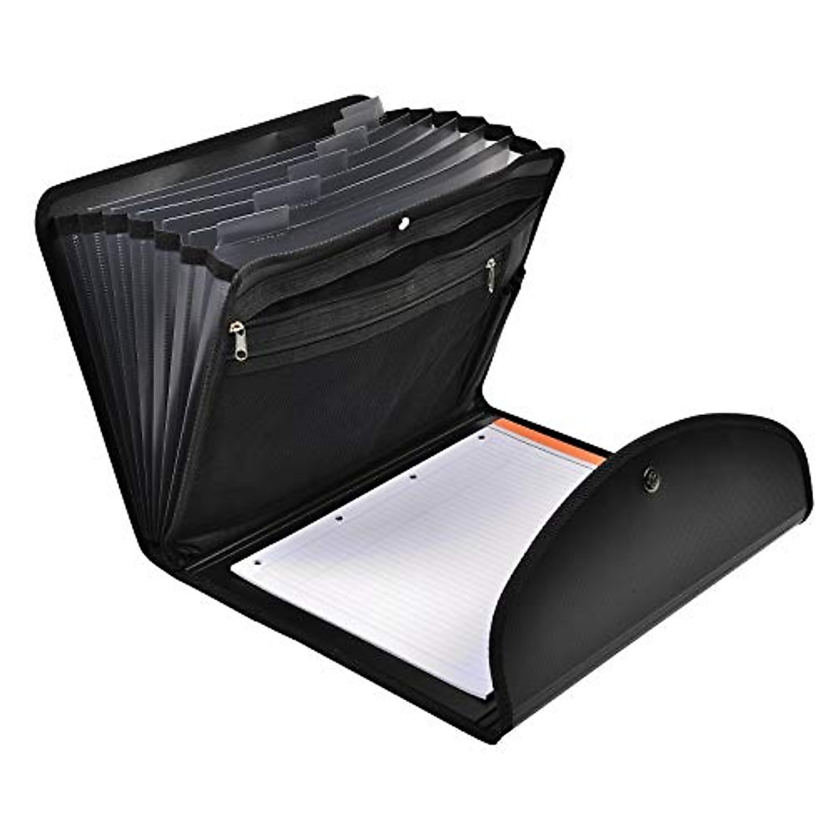 Exacompta - Ref 55834E - Exactive - Conference Folder - 25.5 x 33cm in Size, Suitable for A4 Documents, 13 Customisable Tabs, Writing Pad Supplied - Black