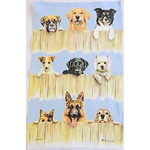 Samuel Lamont, K-9 (Canine) Dogs Kitchen/Tea Printed Towel, Imported, Linen-Cotton Blend