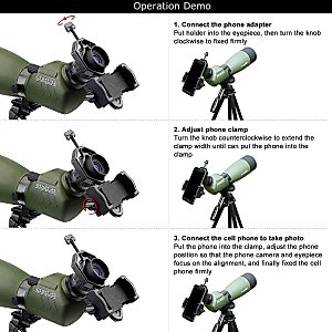SVBONY SV14 Spotting Scope with Tripod Phone Adapter,25-75x70mm Spotting Scopes,Waterproof Spotter Scope,High Definition Sporting Scope,Scope for Bird Watching Shooting Range Scope