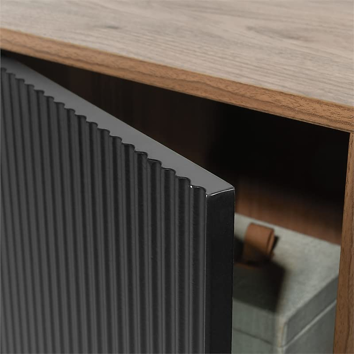 Sauder Ambleside Engineered Wood/Metal Storage Cabinet in Serene Walnut