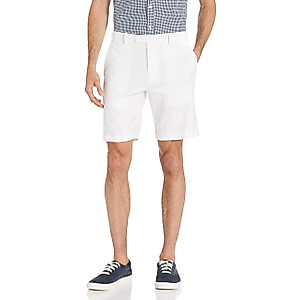 Cubavera Men's Linen-Blend Dress Shorts, Comfortable Fit, 9 Inch Inseam, Breathable, Stretch & Durable Mens Chino Shorts (Sizes 30-40), Brilliant White, 36