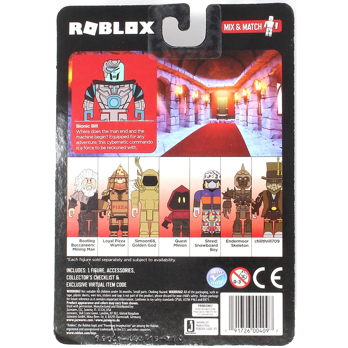 Roblox Bionic Bill 2.5 Inch Figure with Exclusive Virtual Item Code
