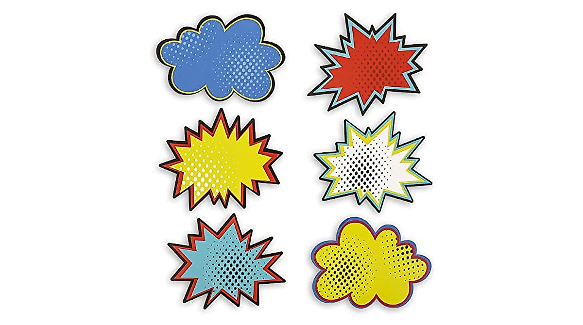 Superhero Bulletin Board Decorations - 60 Pack for Classrooms & Parties